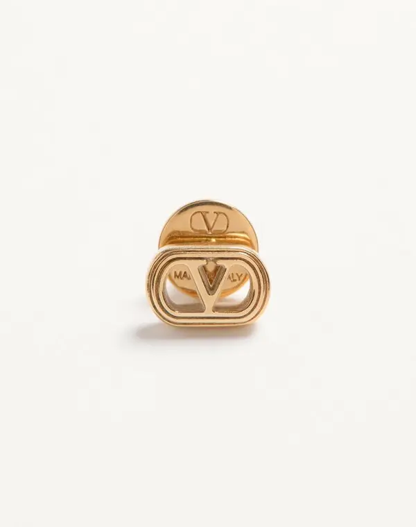 Valentino Garavani Ovalette Logo Engraved Earrings - Yellow