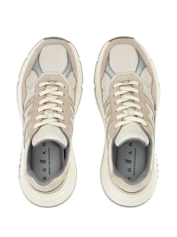 Hogan Hi-fi Side Logo Patch Sneakers - Beige
