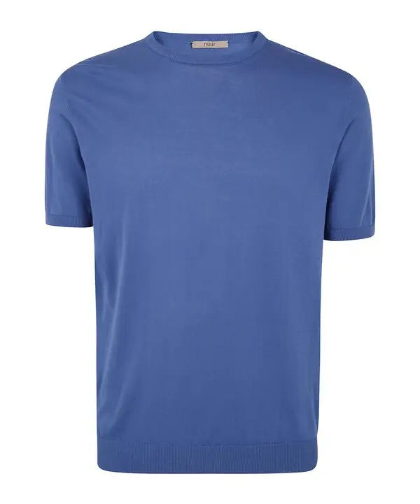 ROBERTO COLLINA Short Sleeves Round Neck - Denim