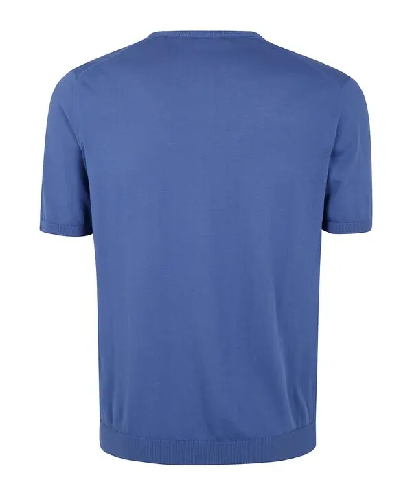 ROBERTO COLLINA Short Sleeves Round Neck - Denim