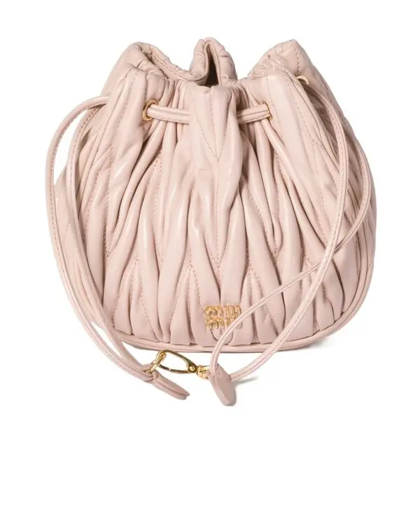 Miu Miu Matelassé Nappa Leather Pouch - Pink