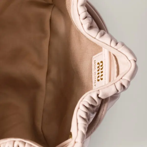 Miu Miu Matelassé Nappa Leather Pouch - Pink