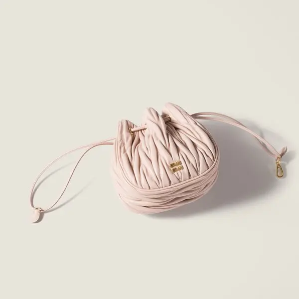 Miu Miu Matelassé Nappa Leather Pouch - Pink