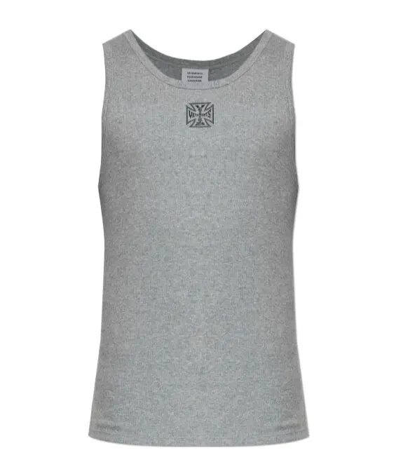 Vetements Sleeveless Crew Neck Vest With Logo Detail