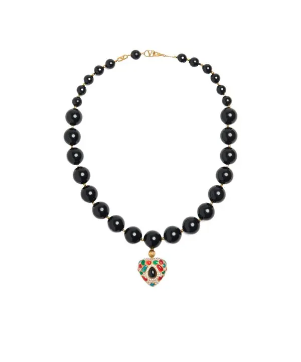 Valentino Garavani Coeur Royal Necklace - Black