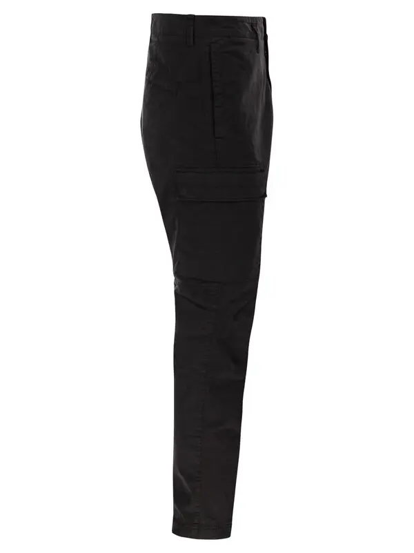 Stone Island Tapered Cargo Trousers - Black