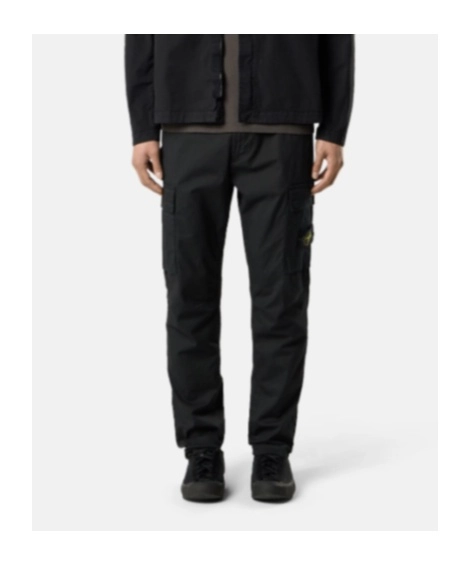 Stone Island Tapered Cargo Trousers - Black