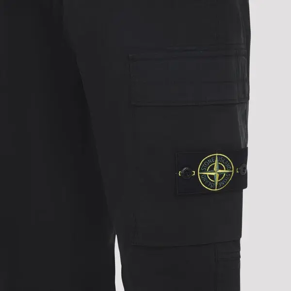 Stone Island Tapered Cargo Trousers - Black