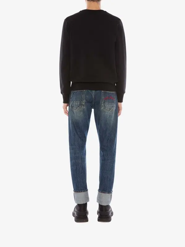 Alexander McQueen Embroidered Floral Skull Crewneck Sweater