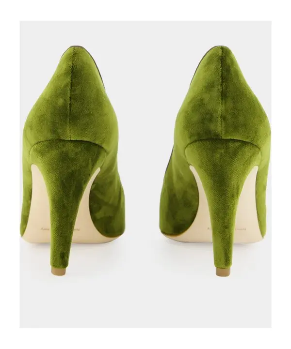 Manolo Blahnik 90mm Pointed Toe Pumps With Bow Detailing - Green