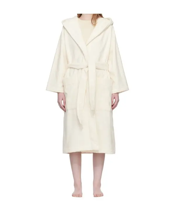 TEKLA Hooded Bathrobe - Ivory White