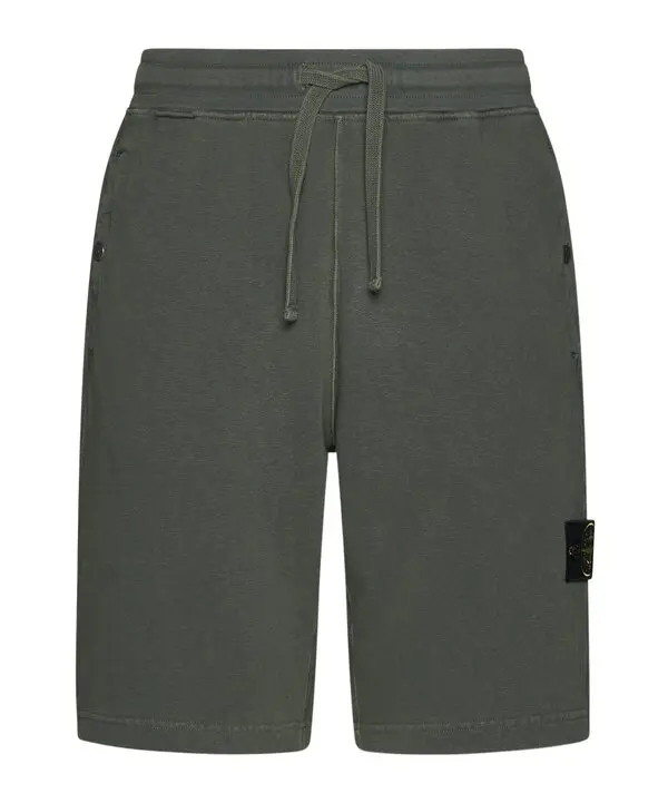 Stone Island Logo Patch Drawstring Bermuda Shorts