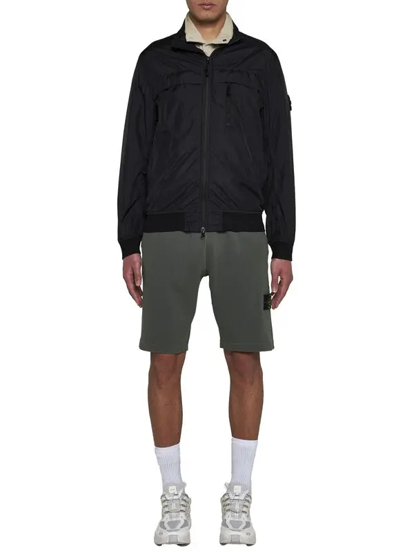Stone Island Logo Patch Drawstring Bermuda Shorts