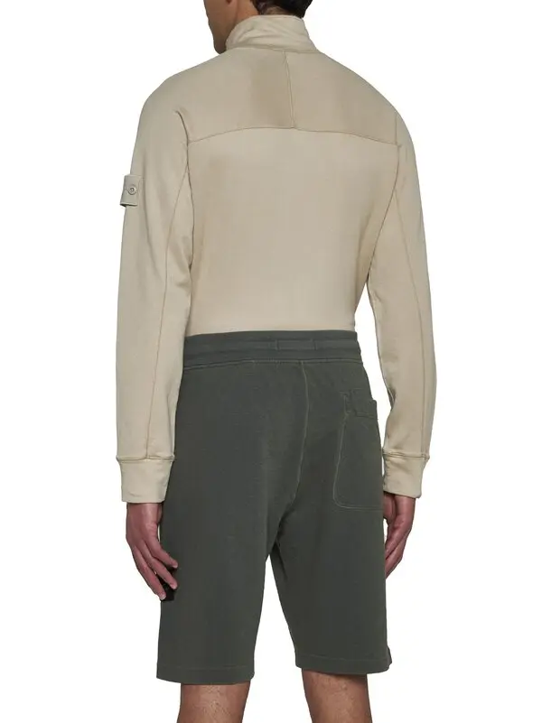 Stone Island Logo Patch Drawstring Bermuda Shorts
