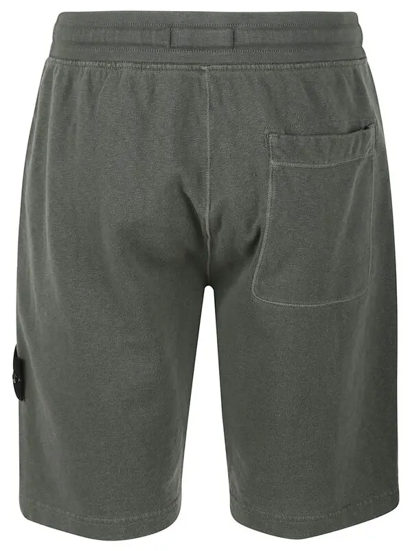 Stone Island Logo Patch Drawstring Bermuda Shorts