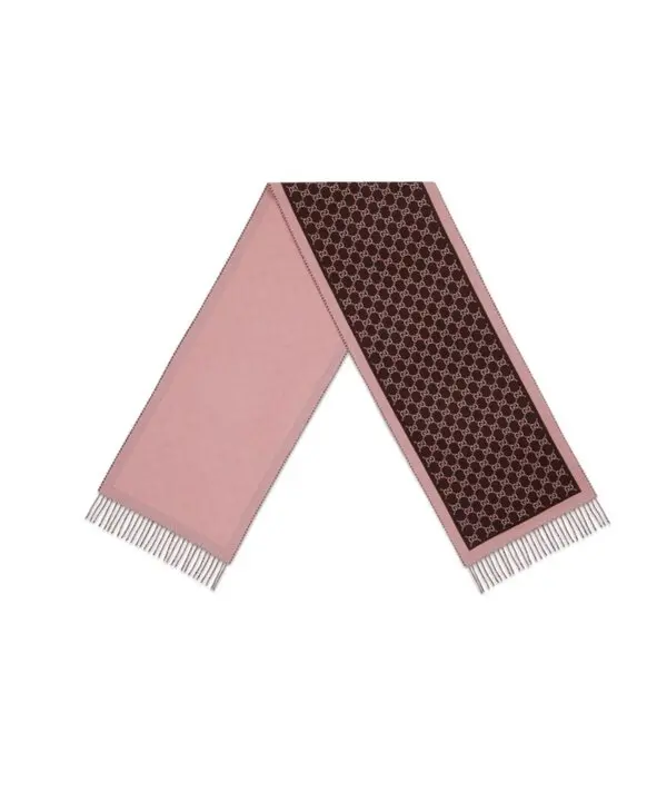 Gucci Gg Fringe Detailed Knitted Scarf - Black