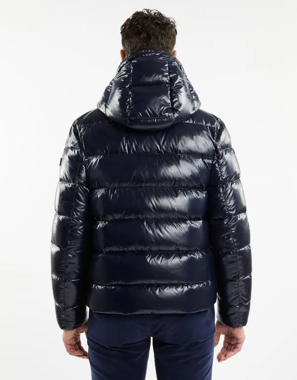 FAY Logo Patch Hooded Down Jacket