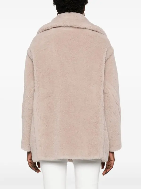 Max Mara Double Breasted Collared Coat - Sand-colored