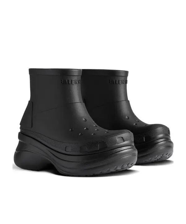 Balenciaga X Crocs Logo Embossed Ankle Boots