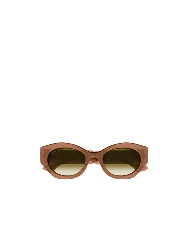 Gucci La Piscine Oval Frame Sunglasses - Brown