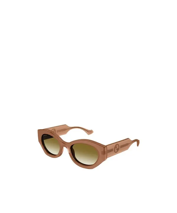 Gucci La Piscine Oval Frame Sunglasses - Brown