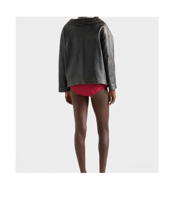 Prada Antiqued Nappa Leather Jacket