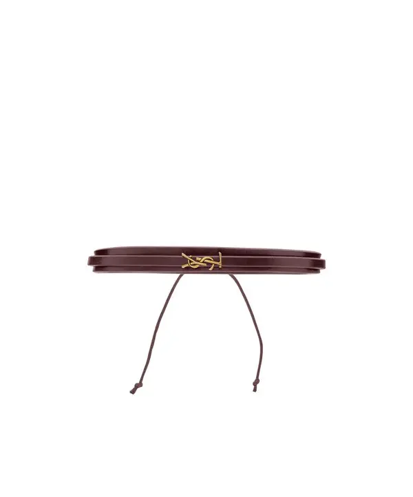 Saint Laurent Cassandre Multi-strand Bracelet With Bronze Accents - Red