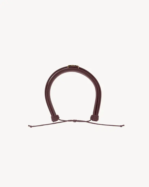 Saint Laurent Cassandre Multi-strand Bracelet With Bronze Accents - Red