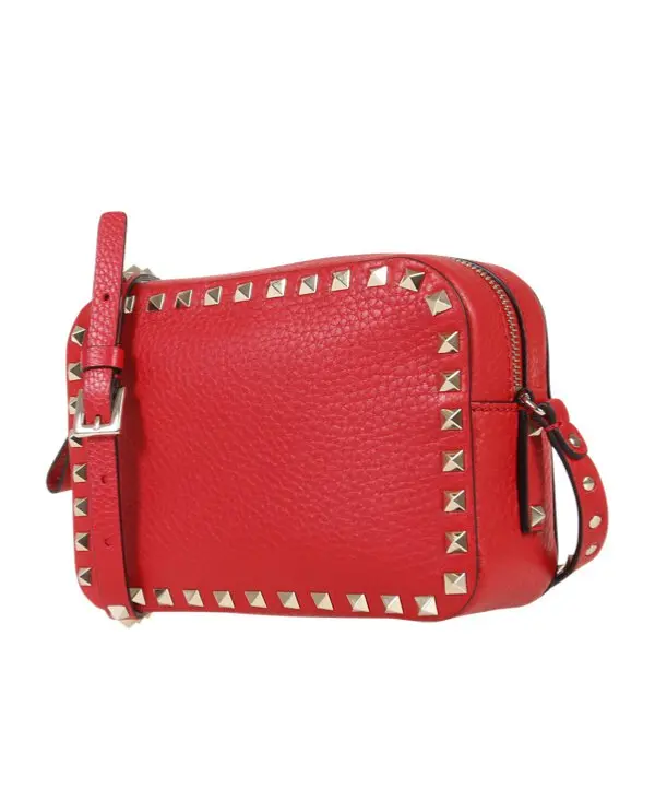 Valentino Garavani Rockstud Camera Shoulder Bag - Red