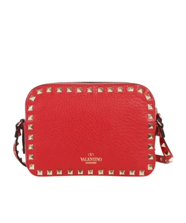 Valentino Garavani Rockstud Camera Shoulder Bag - Red