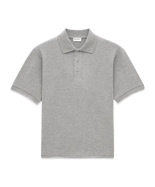Saint Laurent Logo Embroidered Polo Shirt
