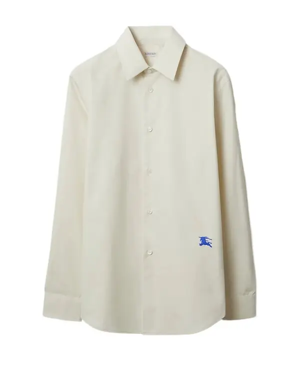 Burberry Equestrian Knight Embroidered Buttoned Shirt - Wheat-colored