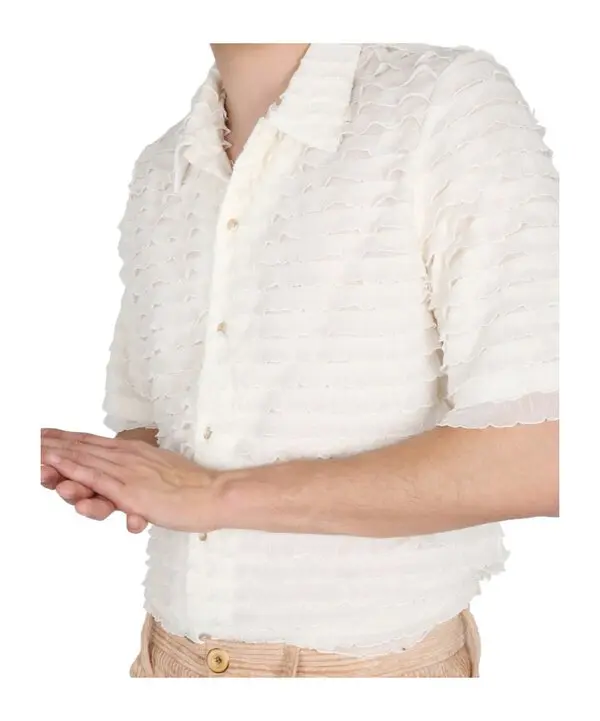 Séfr Noam Textured Button-up Shirt - White