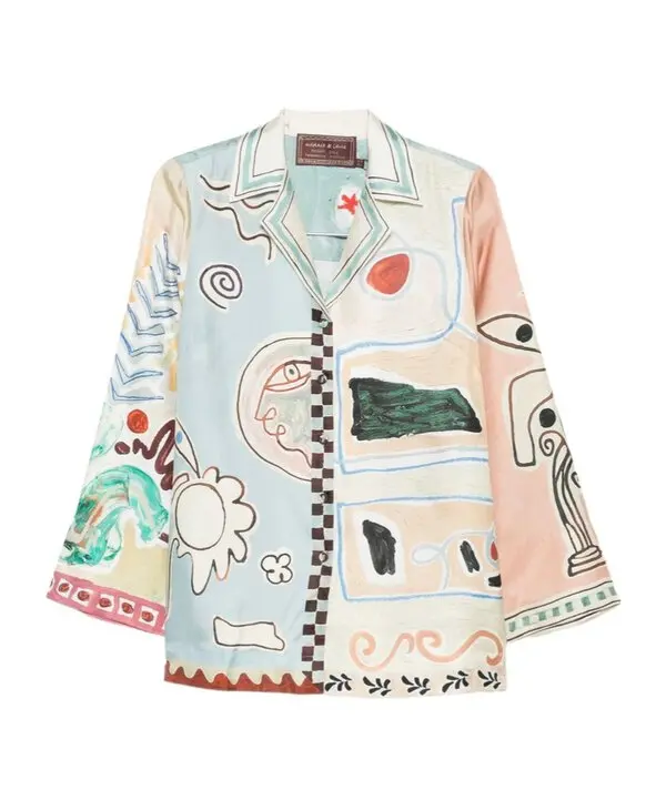 ALEMAIS Geometric Print Long Sleeve Shirt