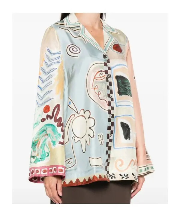 ALEMAIS Geometric Print Long Sleeve Shirt