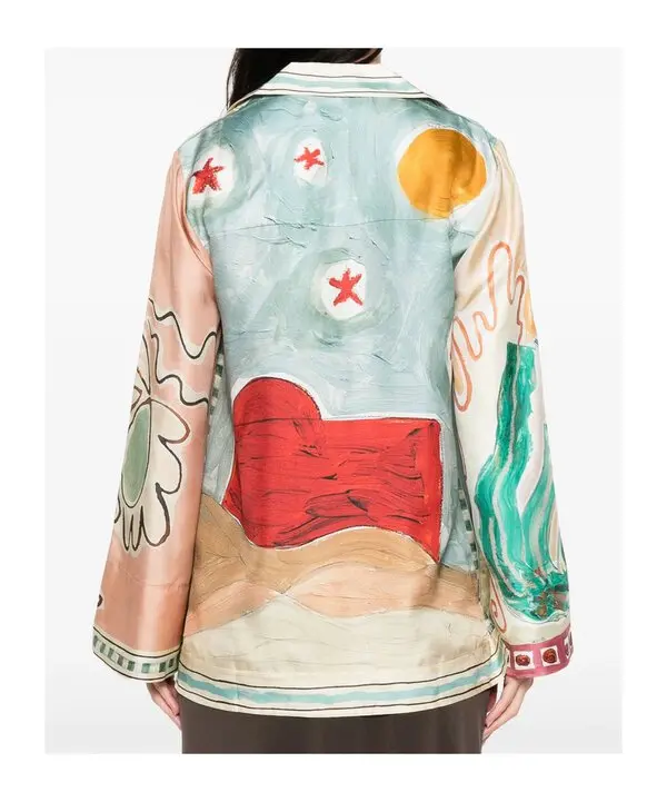 ALEMAIS Geometric Print Long Sleeve Shirt
