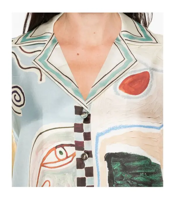 ALEMAIS Geometric Print Long Sleeve Shirt