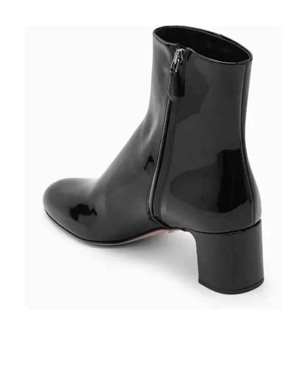 Prada Round Toe Zip Up Ankle Boots