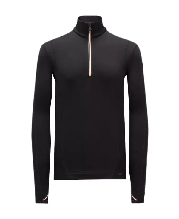 Moncler High Neck Long Sleeve Polo