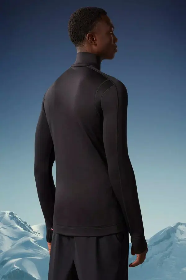 Moncler High Neck Long Sleeve Polo
