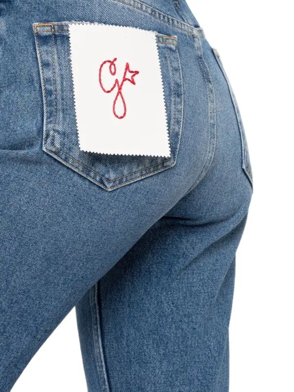 GOLDEN GOOSE Logo Patch Cropped Jeans