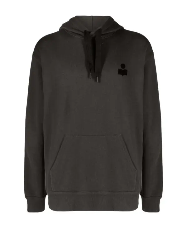 Isabel Marant Étoile Appliqué Logo Drawstring Hoodie - Black