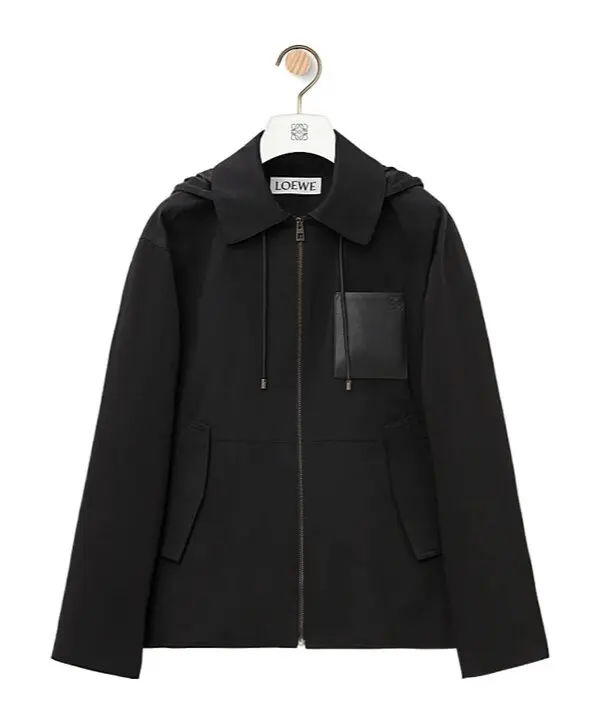 Loewe Zip-up Hooded Jacket - Black
