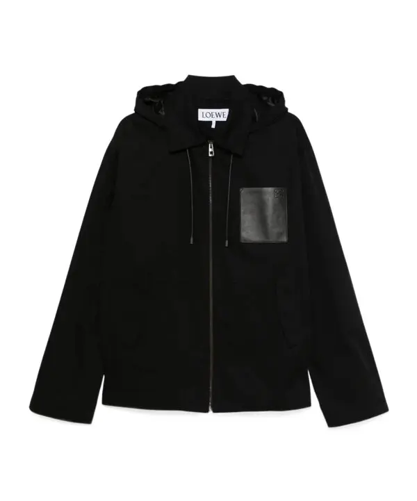 Loewe Zip-up Hooded Jacket - Black