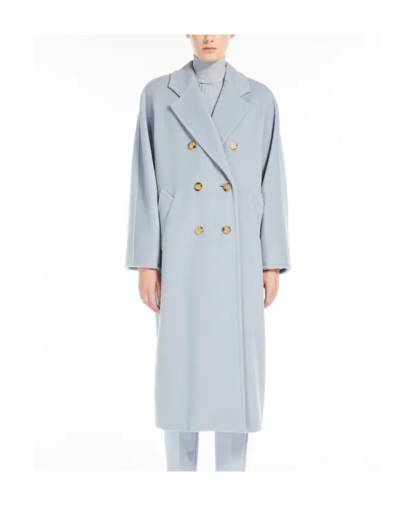 Max Mara Double-breasted Long Wool Coat - Blue