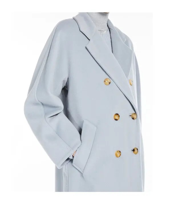 Max Mara Madame Belted Long-sleeved Coat - Light Blue