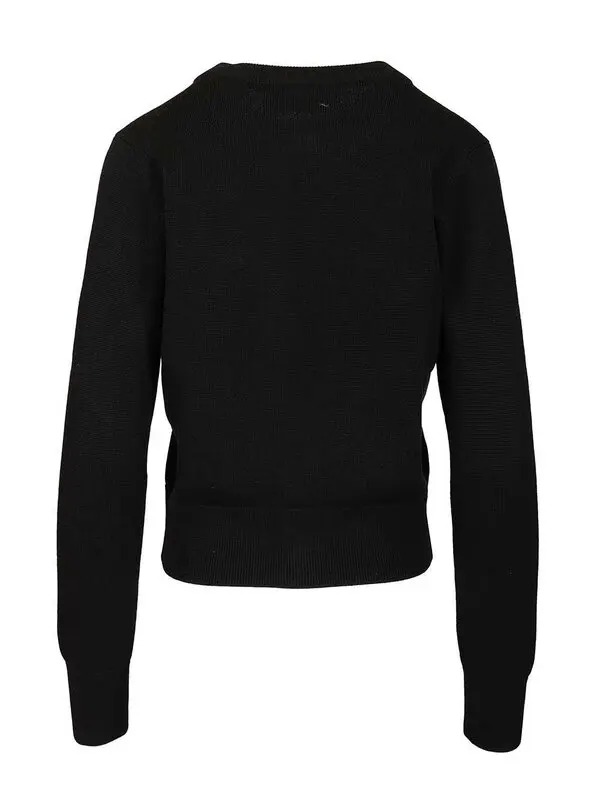 AMI Paris Heart-embroidered Wool Cardigan
