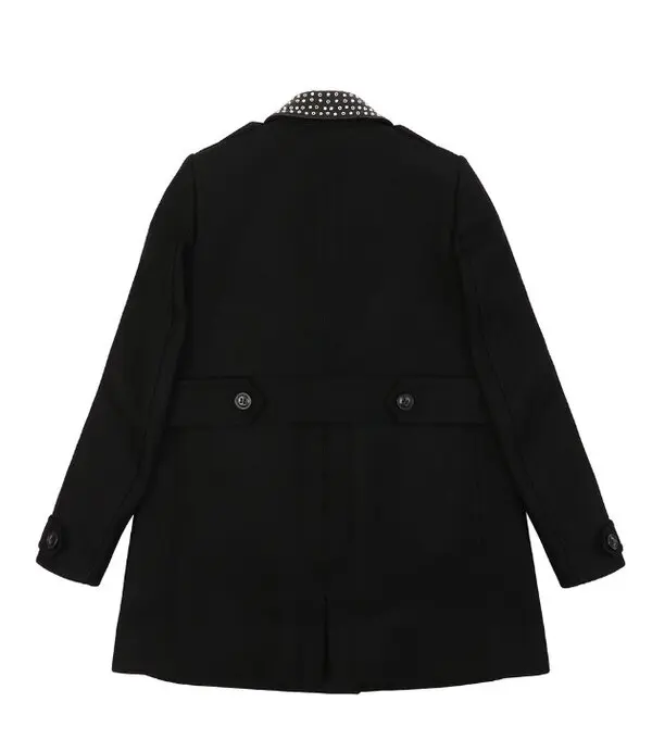 Burberry Wool Single-breasted Coat With Studded Lapel