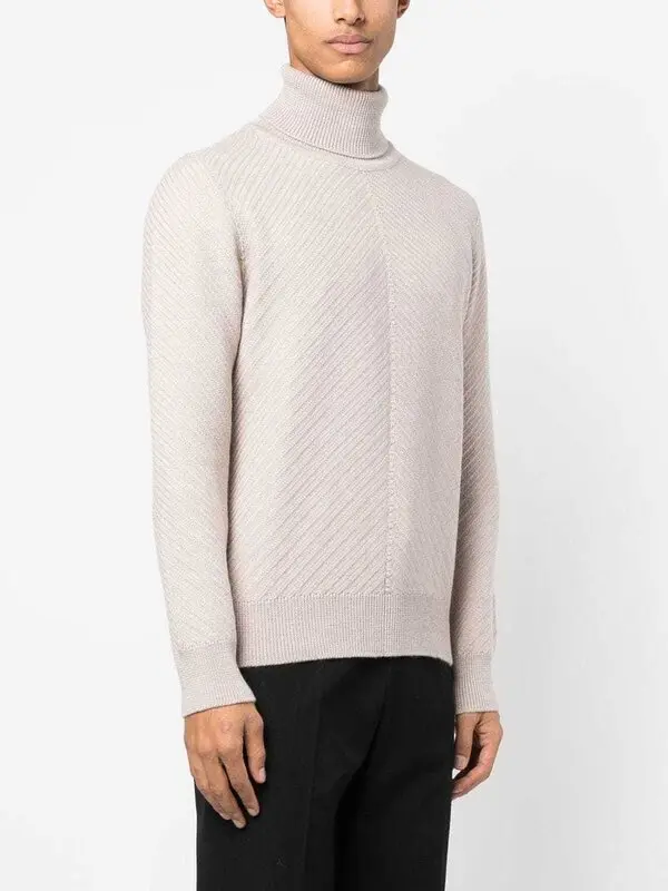 LARDINI Wool Ribbed Turtleneck Jumper