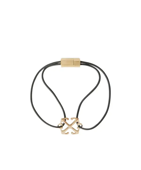 Off-White Arrow Rubber Bracelet - Black And Gold